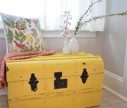 Yellow Vintage trunk - fiveoeight co.